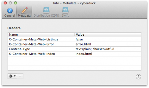 Openstack Swift Container Metadata | Cyberduck Blog